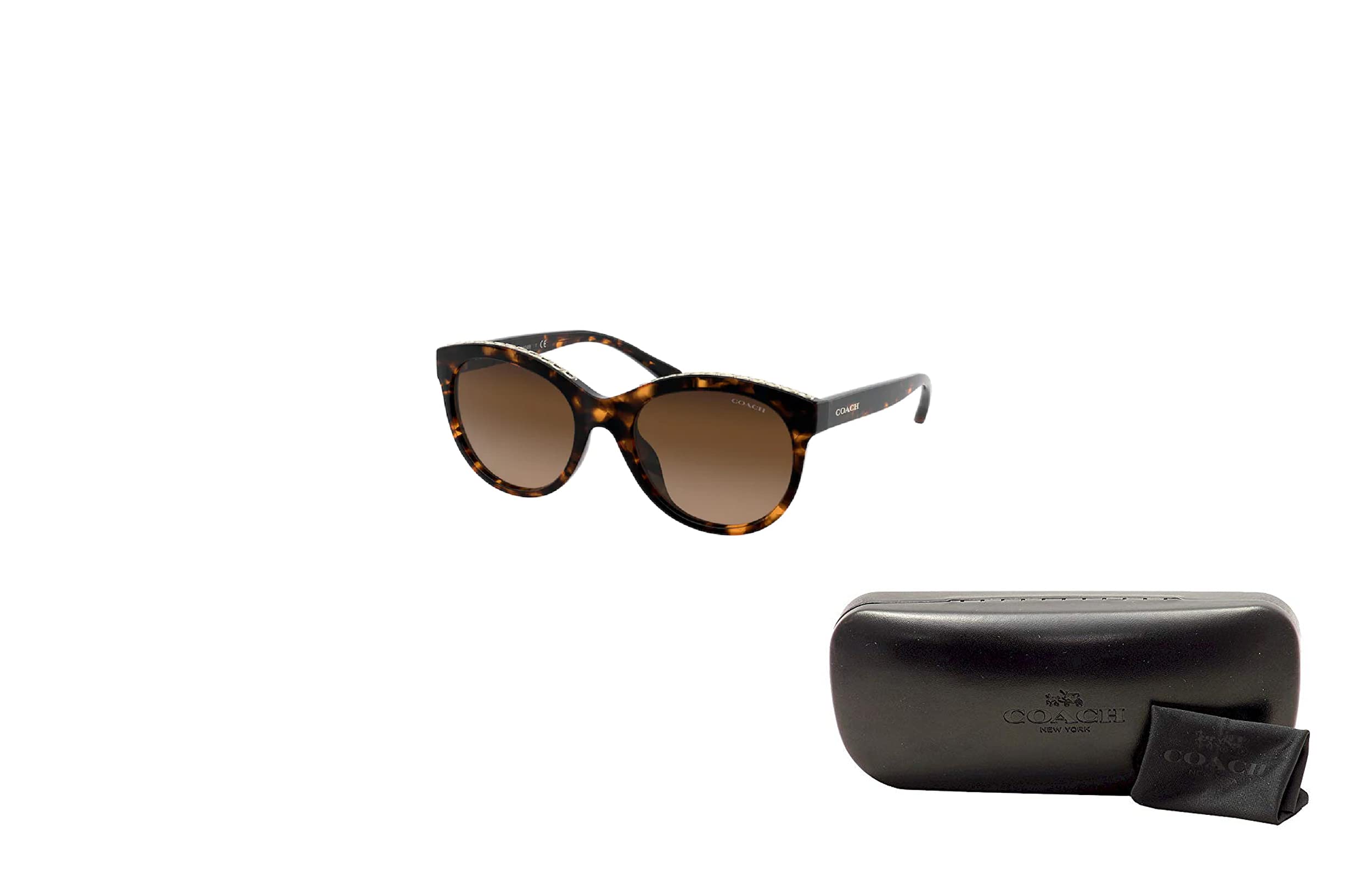 Coach HC8297U 512074 52MM Dark Tortoise/Brown Gradient Phantos Sunglasses for Women + BUNDLE with Designer iWear Eyewear Kit