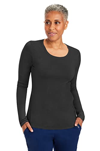 Healing Hands Comfortable Under Scrubs for Women Knits Women’s Medical Long Sleeve Scrub Tee 5051 Mackenzie Black XL