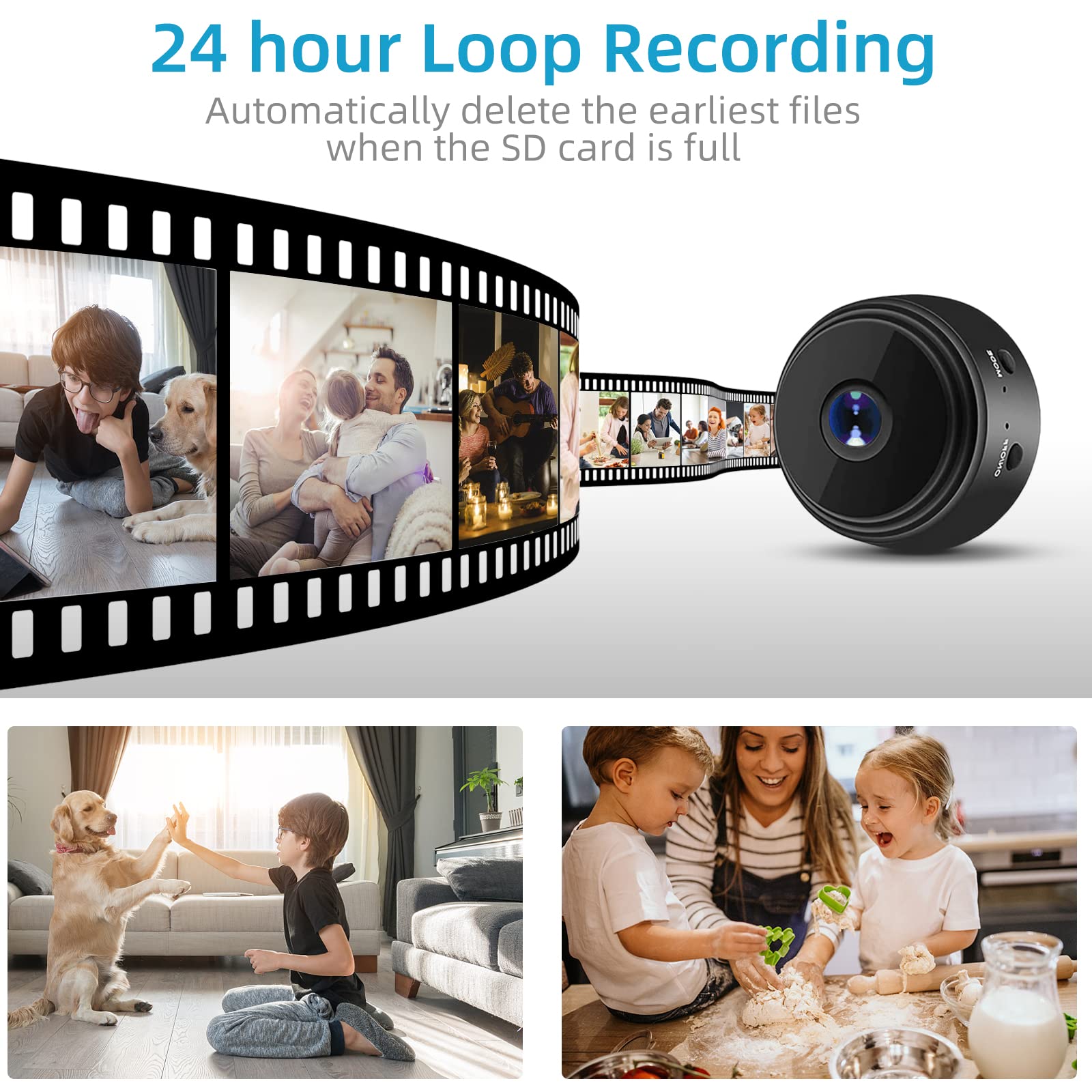 collee Mini Wireless WiFi Hidden Camera HD 1080P Home Security Cameras with Video Live Feed Covert Baby Nanny Cam with Cell Phone App Tiny Smart Cameras with Night Vision and Motion Detection