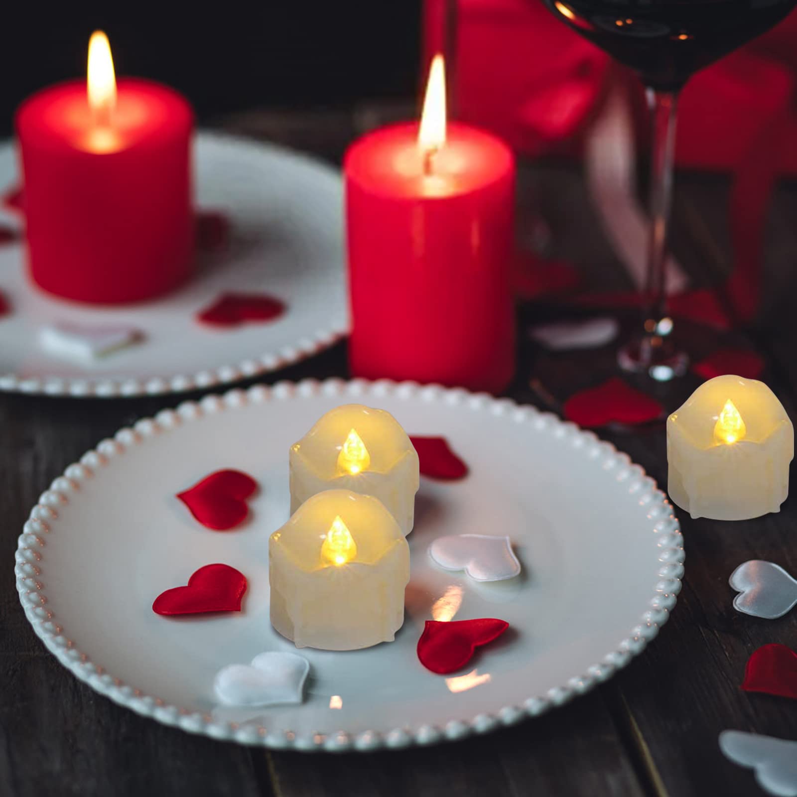 PChero LED Tealights with Timer, 12pcs Flickering Flameless Battery Operated Timed Tea Light Electric Candles for Halloween Christmas Home Party Wedding Centerpieces Decorations