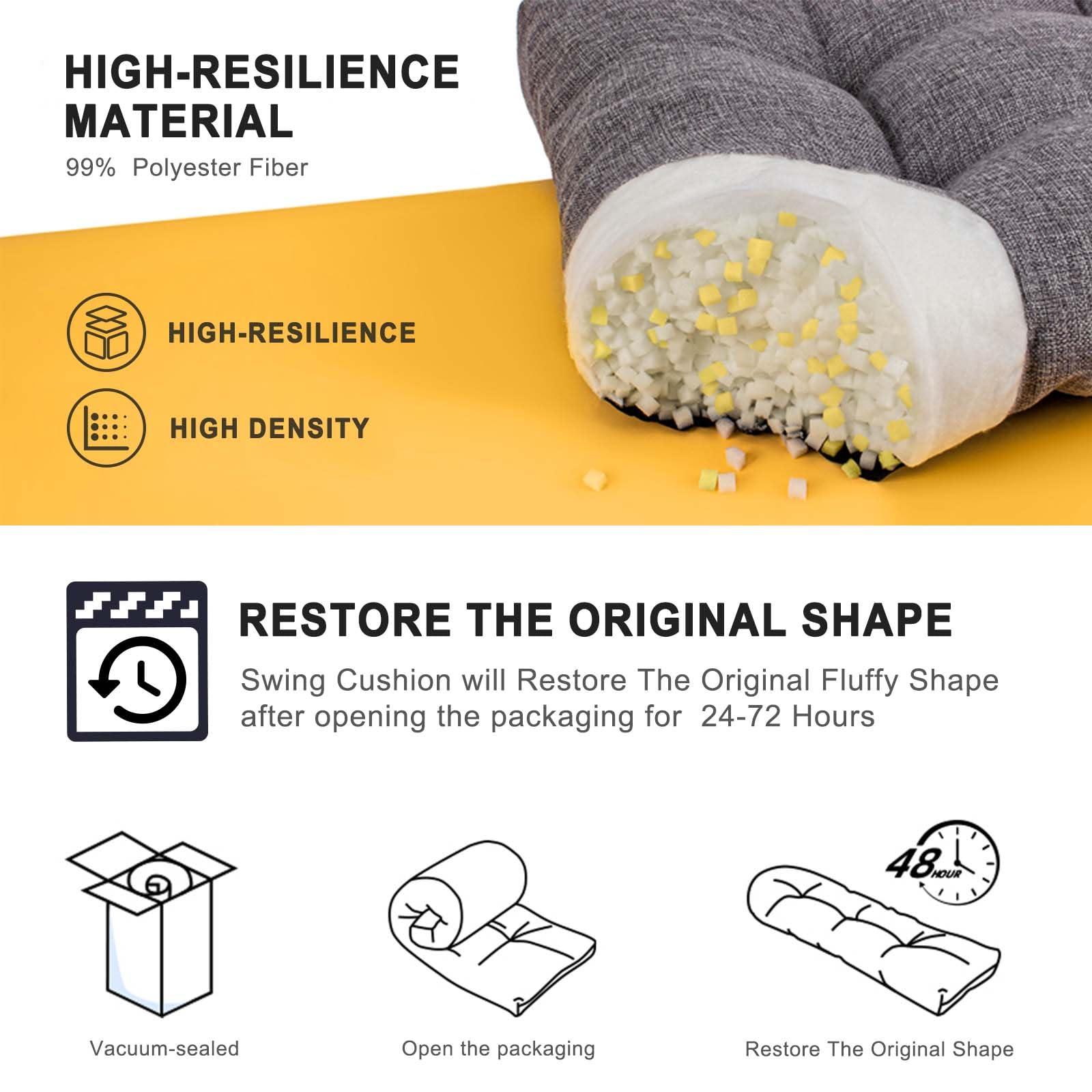LCYY.JF Porch Swing Cushion,Waterproof Bench Cushion fo