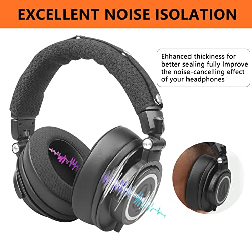 Gvoears Replacement Earpads for Audio Technica ATH M50X/M40X, HyperX Cloud/Alpha, Steelseries Arctis, Turtle Beach Stealth earpads Replacement, Ear Cushions Also fit Sony MDR-7506 Series&More