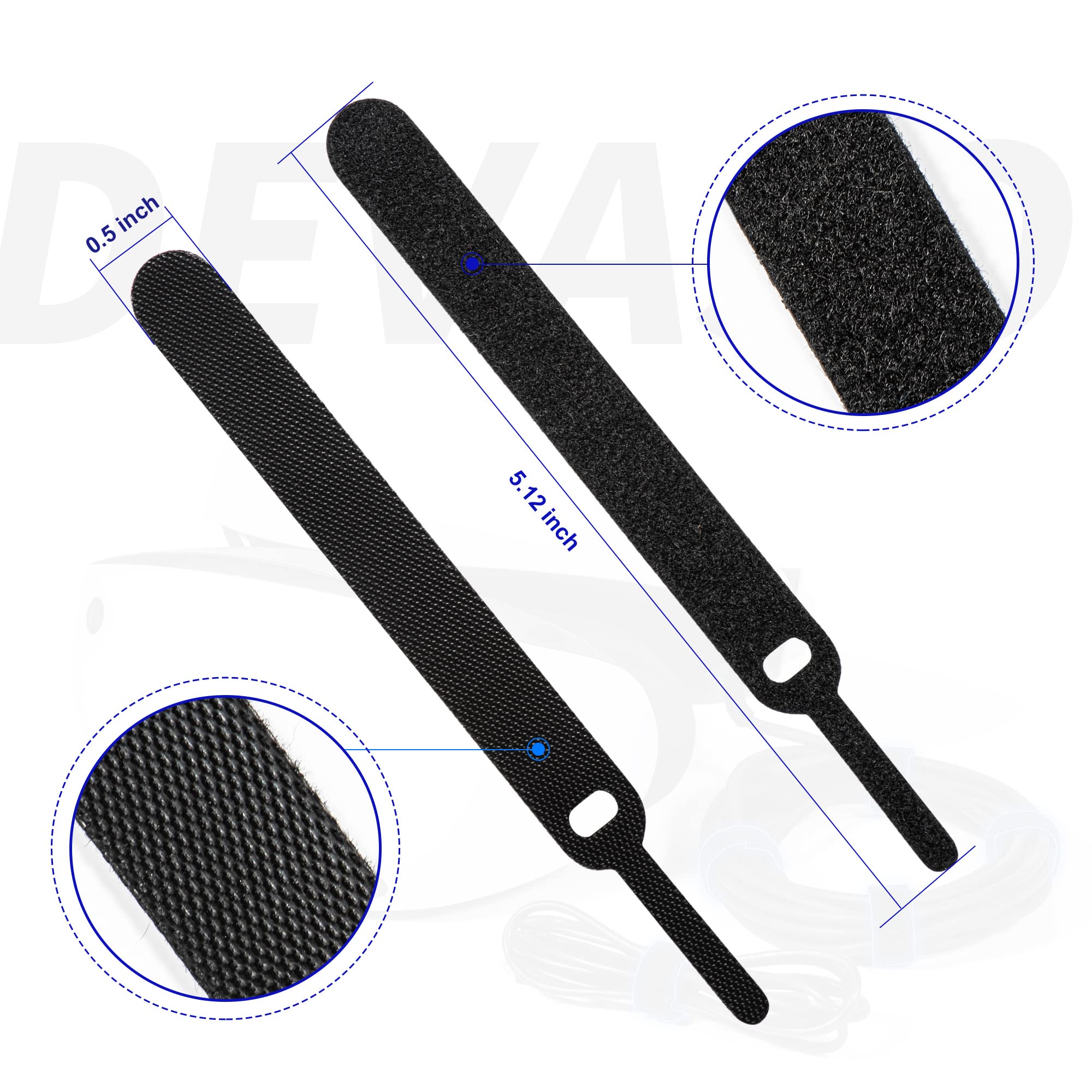 Devaso 6 Inches Reusable Cable Ties, 10PCS Cable Management Cord Organizer for Playstation VR2 Gaming, velcro straps for Home Office Data Centers Electronics PC TV VR Gaming