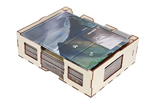 The Broken Token Game Organizer Compatible with Spirit Island - Wooden Game Organizing Box with Multiple Trays
