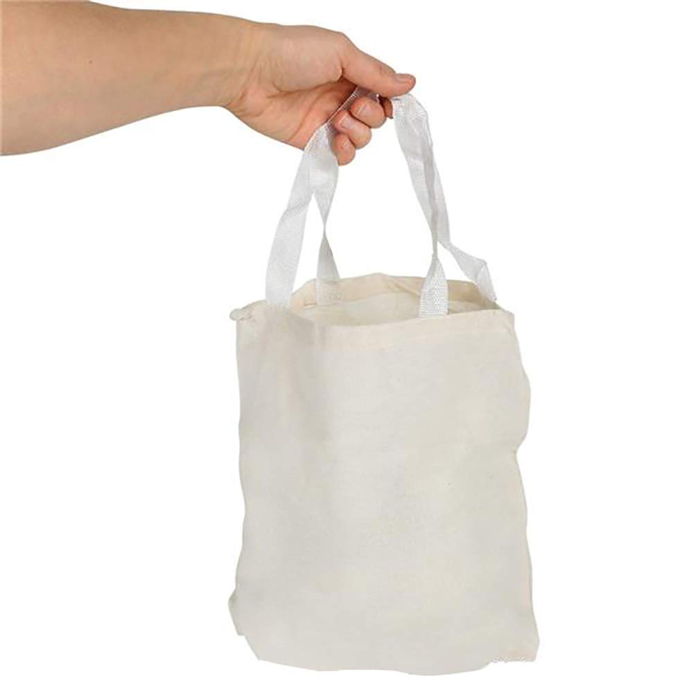 The Dreidel Company Classic Canvas Tote Bags, Perfect for Do-It-Yourself Design, Arts and Crafts Activity 12.75" (6-Pack) Multicolored