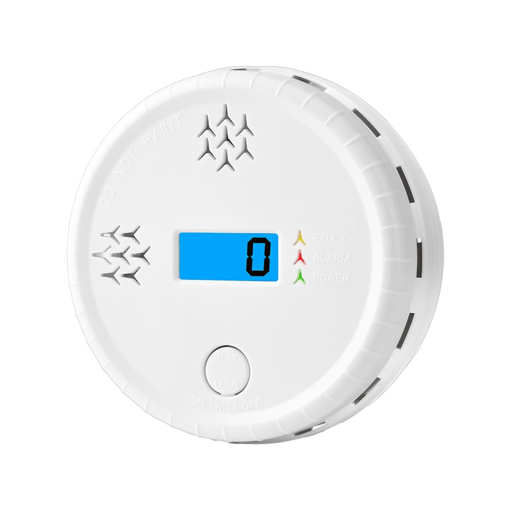 Carbon Monoxide Alarm Detector,CO Gas Monitor Alarm Detector,CO Sensor with LED Digital Display, 85dB Sound Alarm for Home,Office (Batteries NOT Included) (1piece)