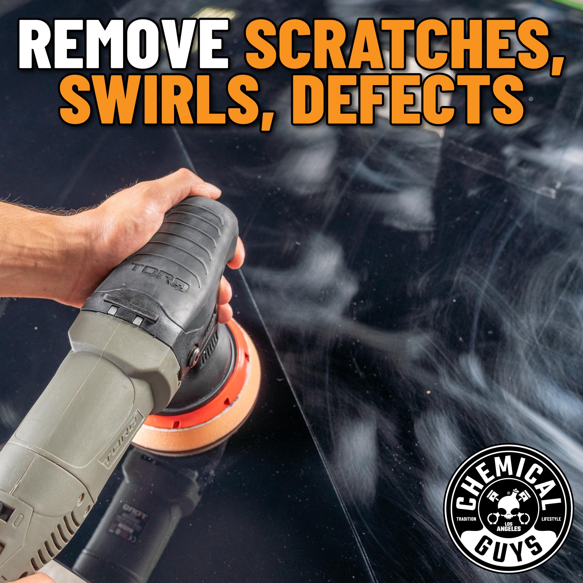 Chemical Guys TORQ15DA 15MM Long-Throw Random Orbital Polisher Kit, Digital Display, (Safe for Cars, Trucks, SUVs, & More) 900W, 15mm Orbit - 8 Items