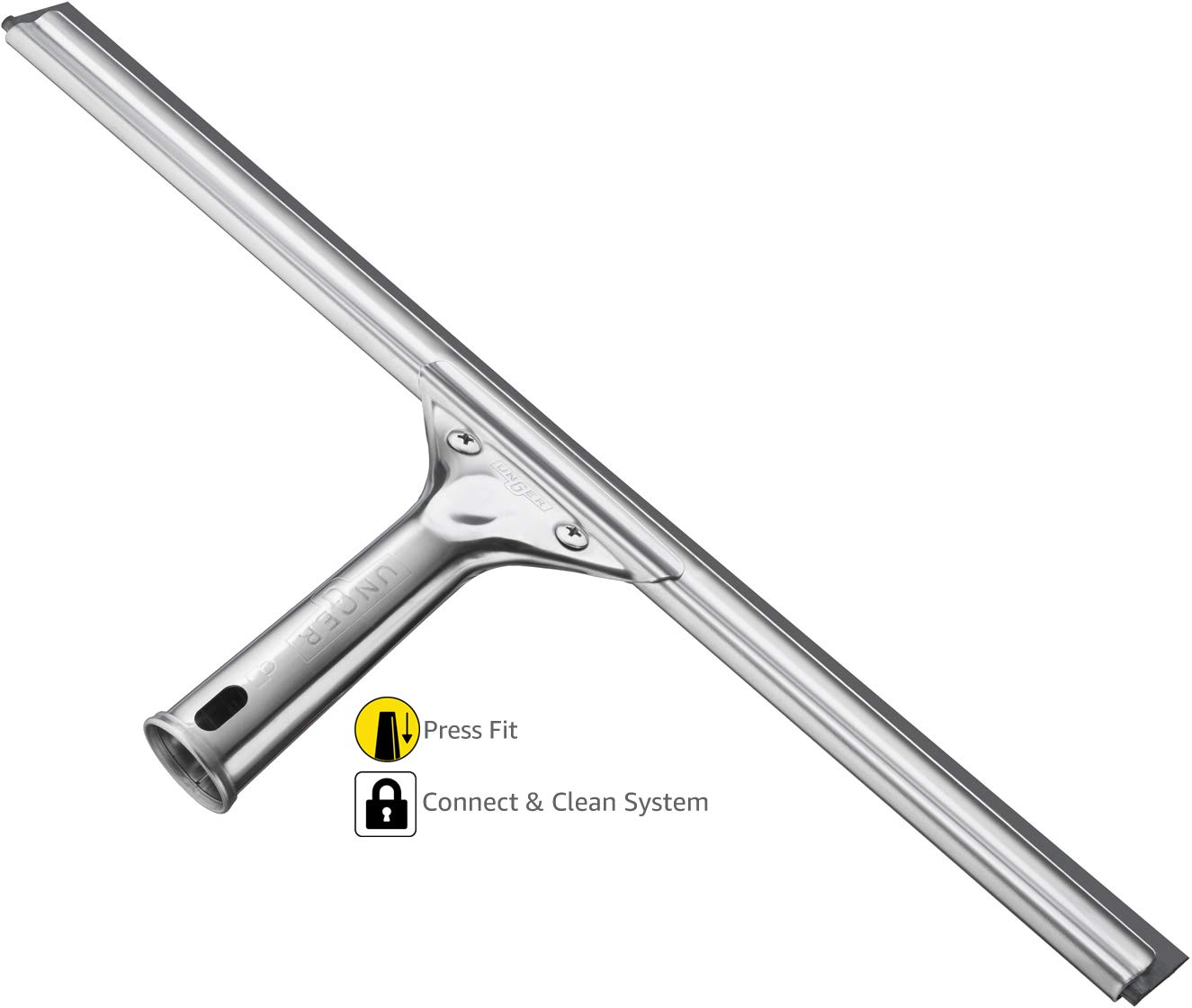 Unger Professional 16” Stainless Steel Window & Glass Cleaning Squeegee - Cleaning Supplies, Heavy Duty Squeegee for Window Cleaning, Streak Free Results