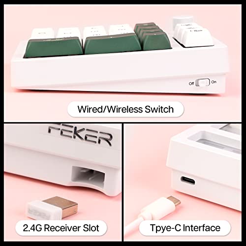 EPOMAKER FEKER JJK21 20 Keys Mechanical Numpad Kit, Gasket Mount Hot Swappable Bluetooth 5.0/2.4GHz/Wired Numeric Keypad with a Rotary Knob, 1500mAh Battery, Compatible with 3/5Pin Switches