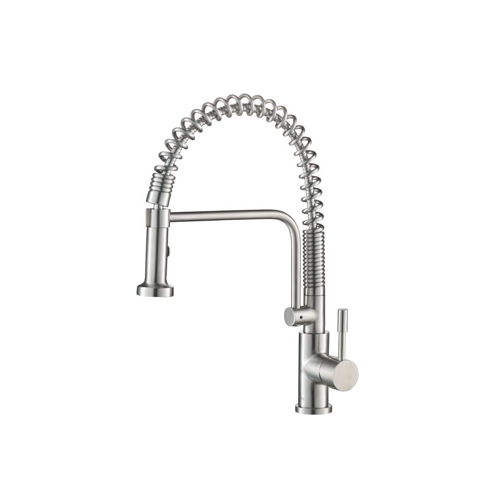 Isenberg K.1200SS Caso - Semi-Professional Dual Spray Stainless Steel Kitchen Faucet with Pull Out - Stainless Steel