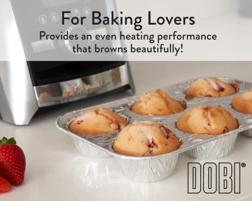 DOBI Muffin Pans (20 Pack) - Disposable Aluminum Foil 6-Cup Cupcake Pans, Standard Size. Classic Muffin Tin Size for Baking Cupcakes, Muffins and Mini Quiches