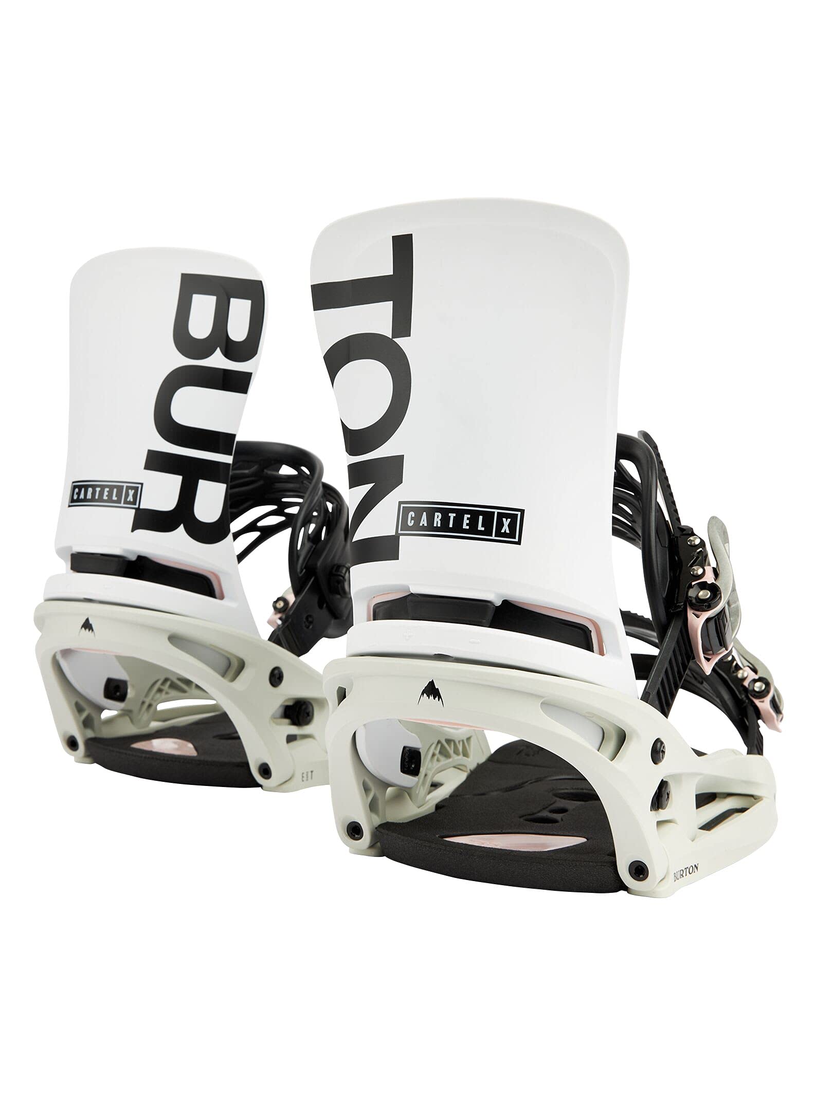 Burton Cartel X EST Mens Snowboard Bindings White/Grey/Logo Sz M (8-11)