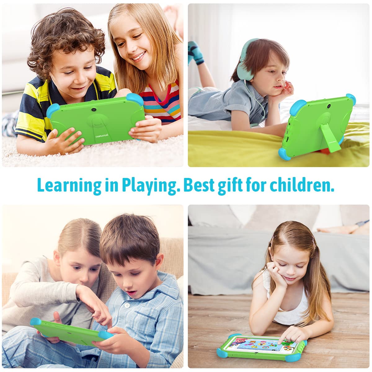 DOMATON 7' Kids Tablet, 14/3.1, K711 Green