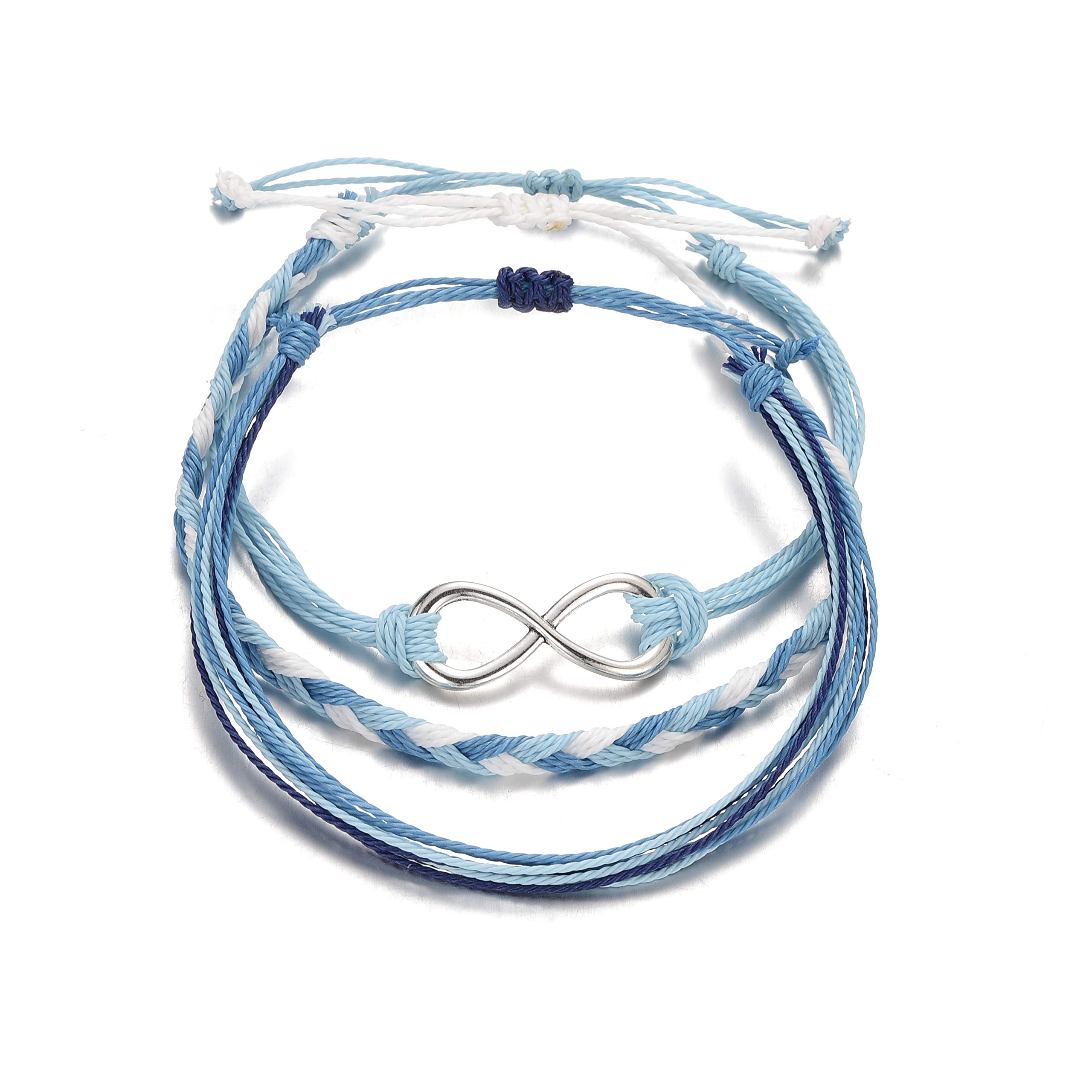 Softones VSCO String Wave Bracelets for Women Handmade Colorful Waterproof Adjustable Braided Beach Bracelet Set for Women