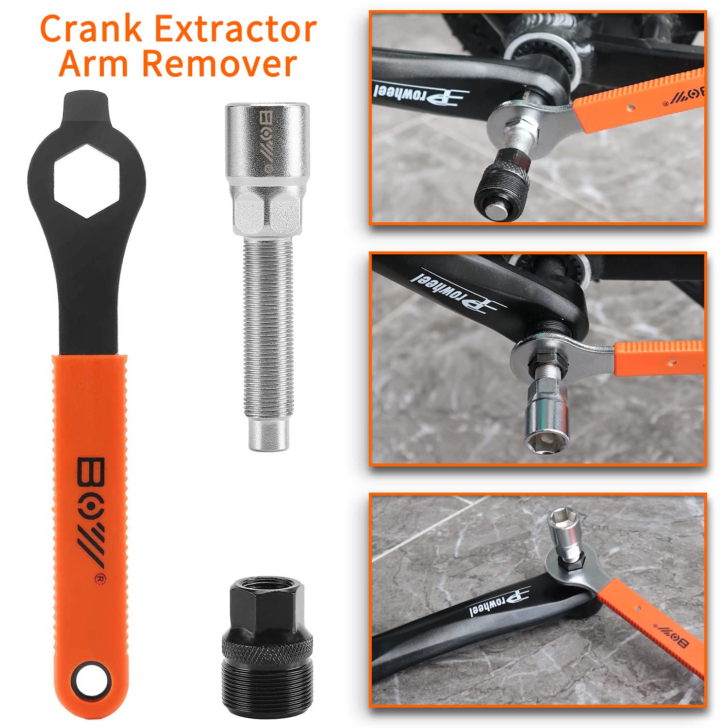 Bike Tools Set of 7, Has 3 in 1 Multi Bike Cassette Removal Tool with Chain Whip and Auxiliary Wrench & MTB Bracket Removal, Crank Puller Tool + 16mm Spanner, Portable Emergency Accessories Kit