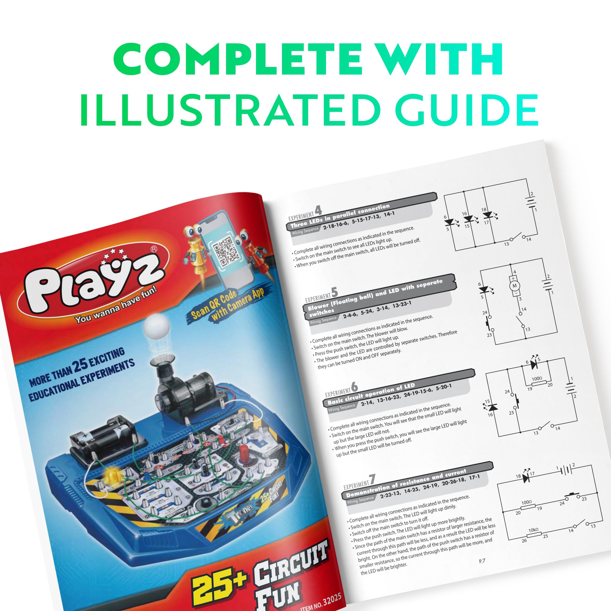 Playz Electric Piano Circuit Board for Kids - 38+ Music Lab Experiments, Kids' Electronics Kit, DIY Engineering Toy & Educational Science Kits, & STEM Projects for Kids Ages 8-12, Teens, Boys, & Girls