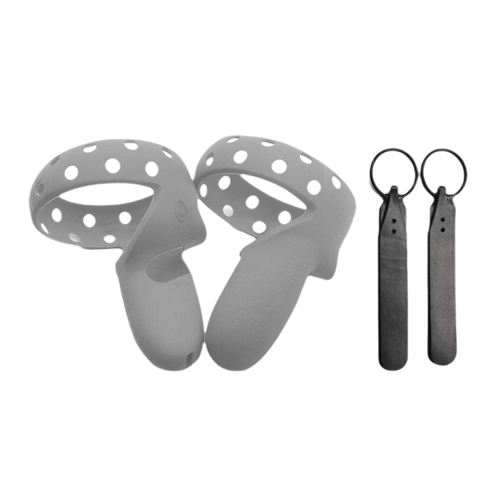 CALIDAKA 2 Pcs VR Touch Controller Grip Protector for Oculus Quest 2,Silicone Touch Controller Grip Handle Guard,Anti-Throw Handle Protective Sleeve,VR Controller Skin Protector Accessories