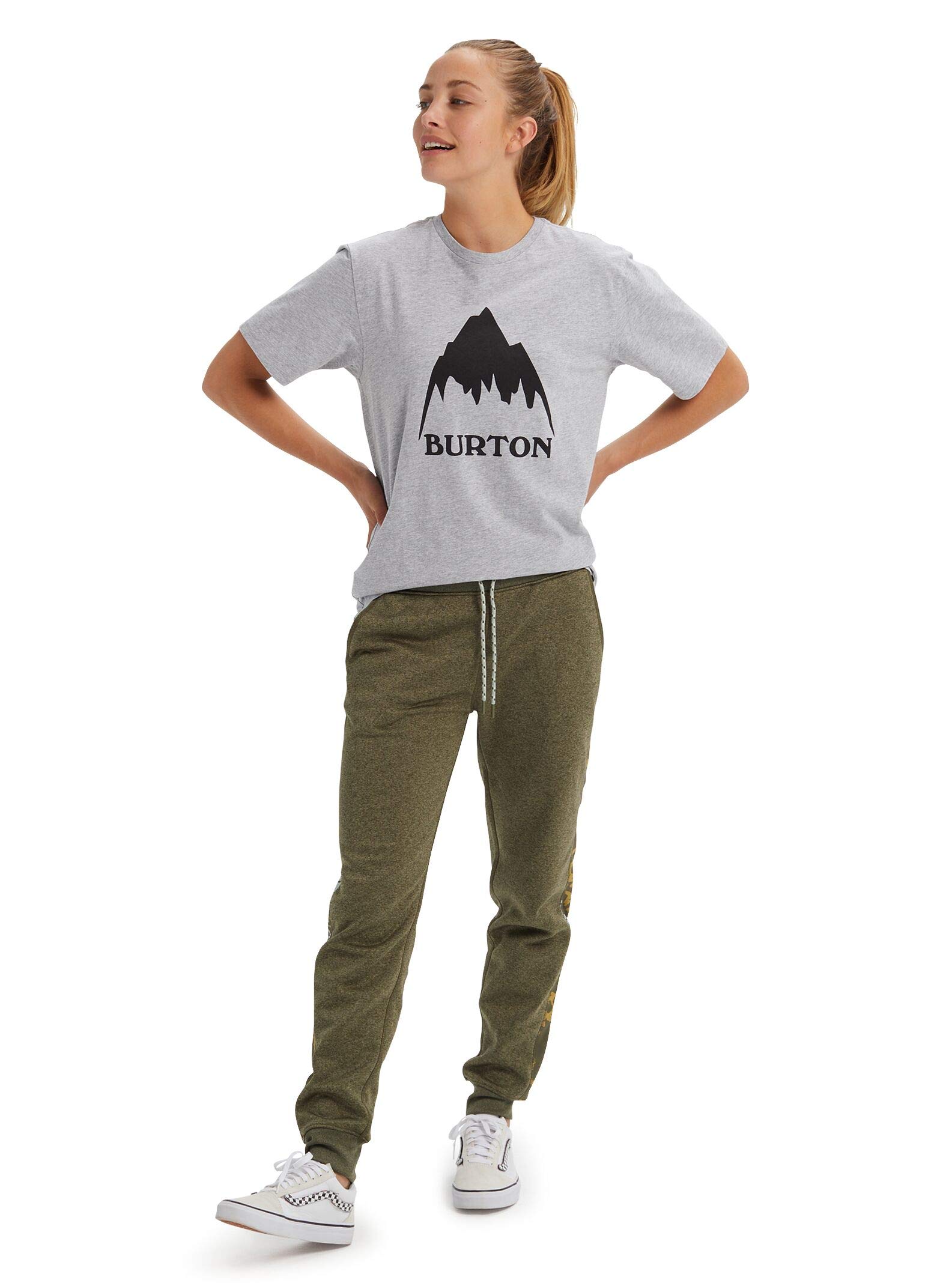 Burton Mens Classic Mountain High Short Sleeve T-Shirt, Gray Heather New, Medium