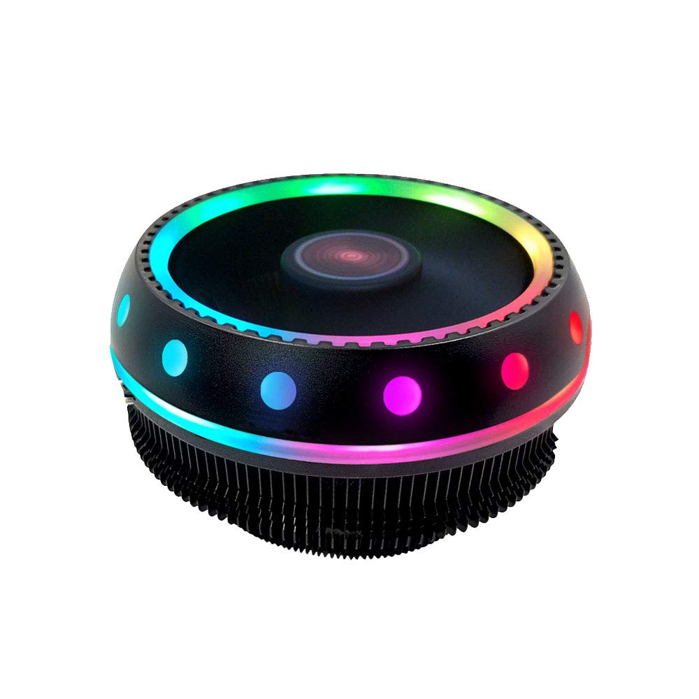 Conisy CPU Cooler, Aluminum CPU Air Cooling Heatsink with RGB LED Fan, for Intel and AMD Socket (LGA 115X/AM4 Compatible) (Colorful)