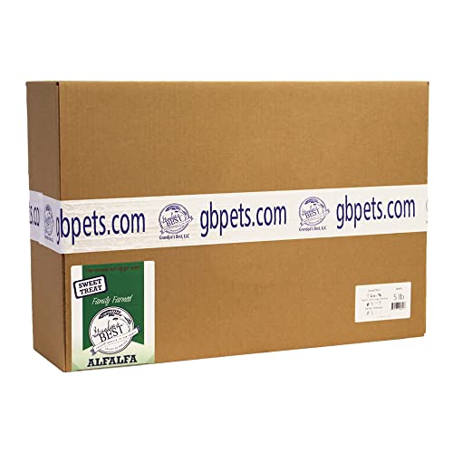 Grandpa's Best Premium Alfalfa Hay for Rabbits, Guinea Pigs, Chinchillas, Hamsters & Gerbils, 5lb Loose Boxed, Brown