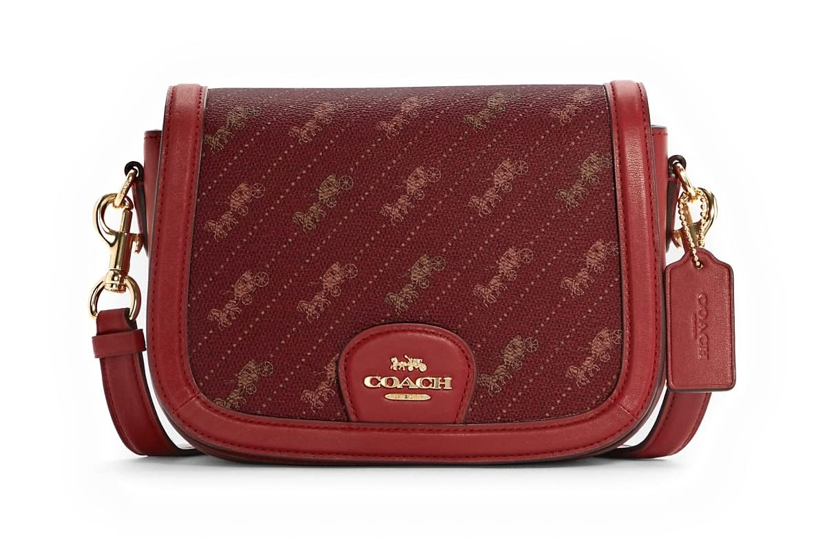 Coach Womens Saddle Bag With Horse And Carriage Dot Print (Multicolored)