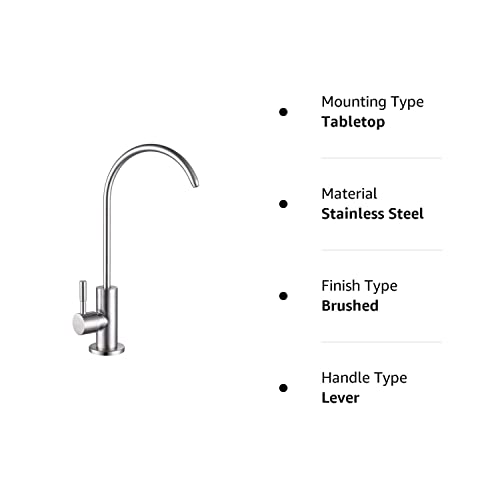 Drinking Water Filter Faucet Stainless Steel Brushed Nickel Kitchen Bar Sink,Lead-Free Modern Water Filter Faucet