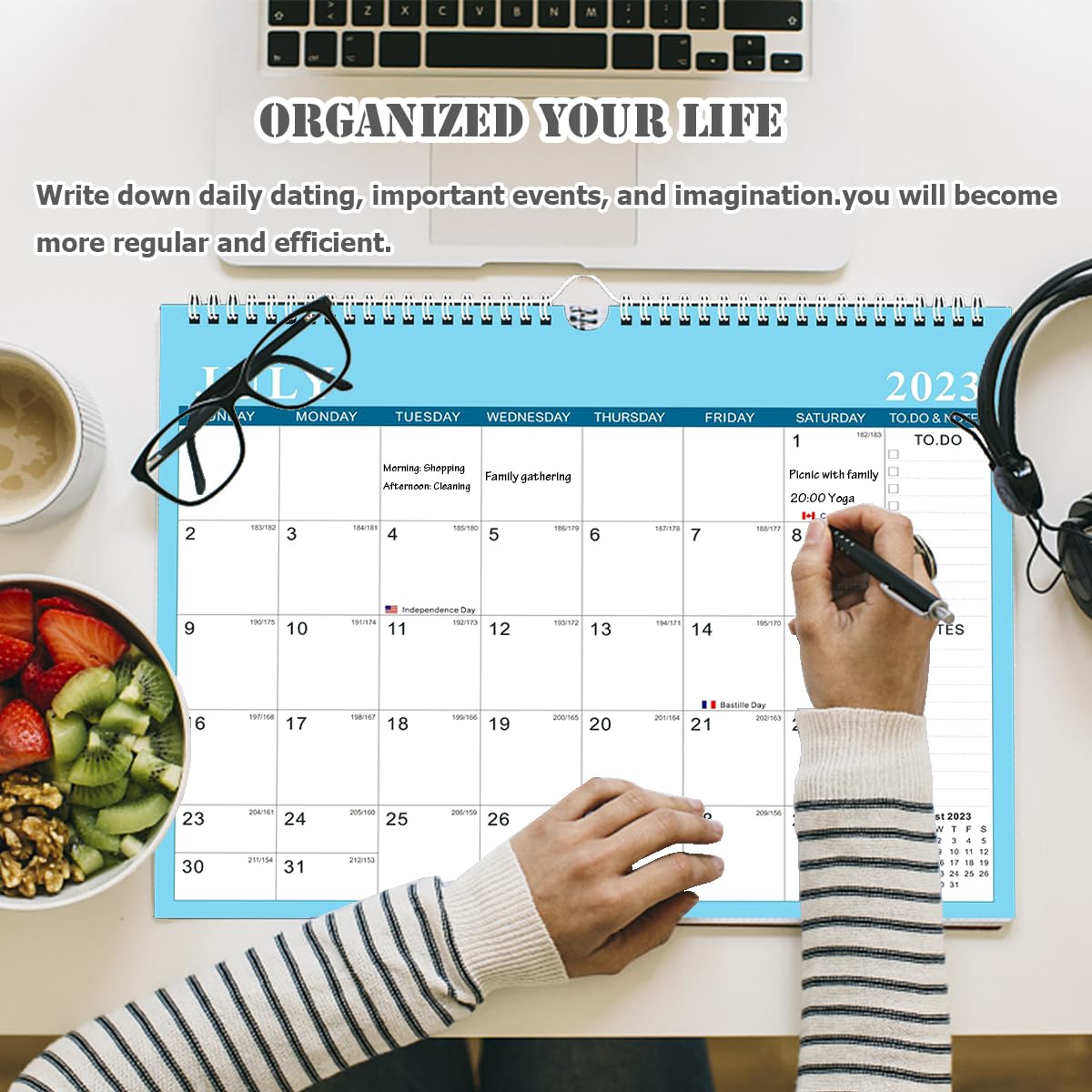 Calendar 2023-2024-2025 Wall Calendar, July 2023 - December 2024 Calendar ,January 2024 - June 2025, 18 Months Calendar, 11.6"x14.8'', Large Daily Blocks Perfect for Planning and Organizing for Home