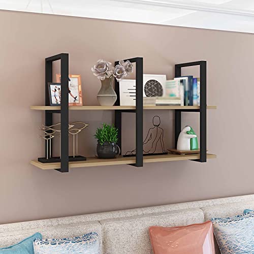 Guuurrrg Ceiling Mount Shelf Industrial Style PB9rrling Mounted Storage Shelf, Bar Kitchen Restaurant Hanging Decorative Flower Stand, Easy to Install (Black 100 x 28 x 80cm)