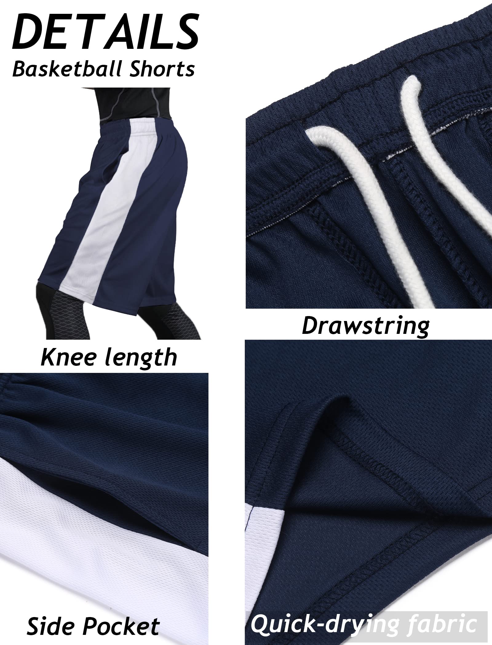 COOFANDY Mesh Basketball Shorts Men Big and Tall Loose Fit 11 Inch Gym Shorts