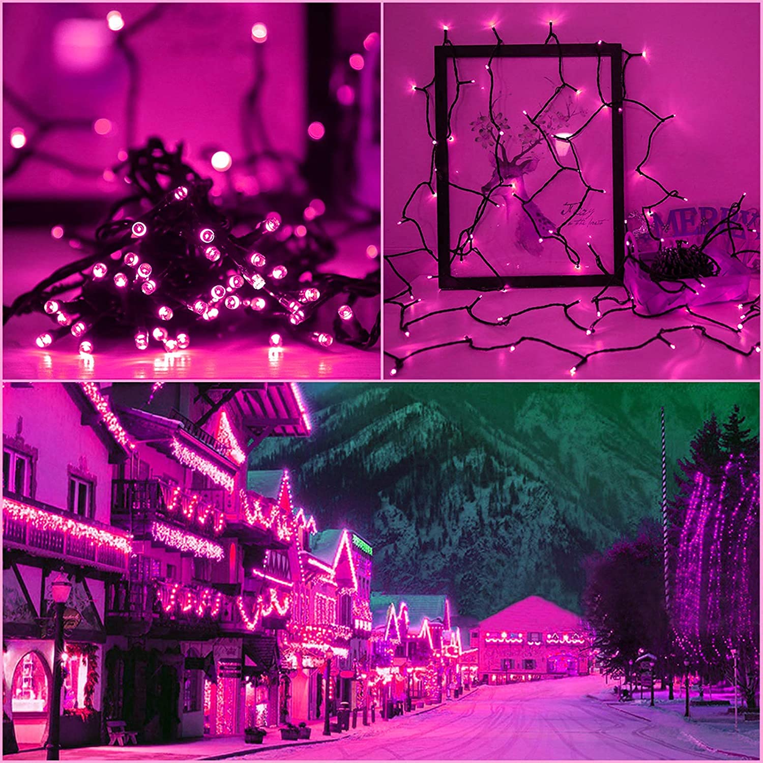 Solar String Lights AcaJoe Christmas Fairy Lights 1 Pack 33 Ft 100 LED 8 Modes Twinkle Lighting Outdoor Waterproof Solar Powered Tree Lights for Halloween Party Garden Decor
