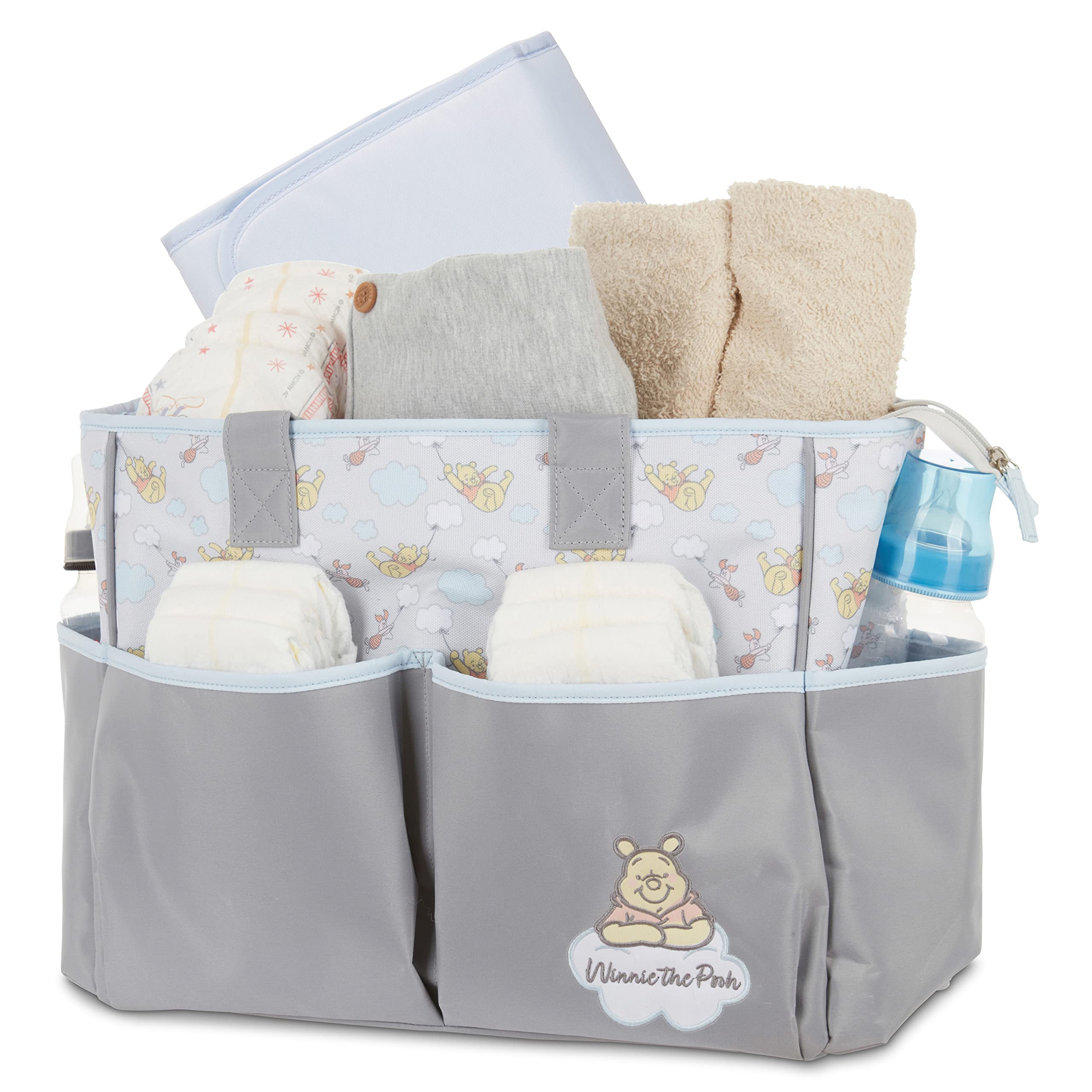 Cudlie Tote Diaper Bag and Changing Pad, Winnie The Pooh Print Large