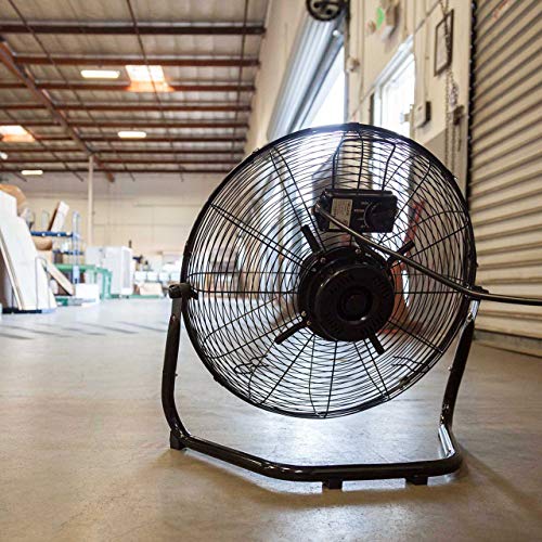 NewAir Floor Fan, 18" High Velocity Industrial Portable Shop Fan with 3 Speed Settings, WindPro18F,Black