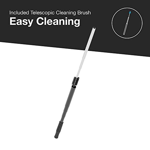 EcoVessel QUICKSTRAW β Stainless Steel Straw with Telescopic Function comes with Straw Cleaning Brush and Travel Case (Black Shadow)