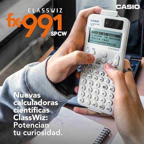 Casio FX-991SP CW – Scientific Calculator, Recommended for Spanish and Portuguese Curriculum, 5 Languages, More Than 560 Functions, Solar, White