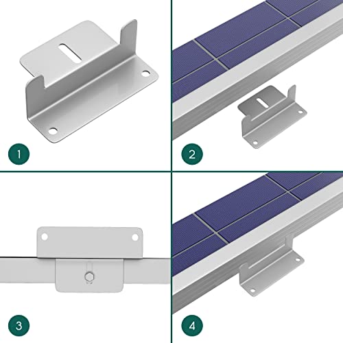 Houseables Solar Panel Mounting Brackets, Roof Panels Z Bracket, 2.5β x 1.5β x 3.9β, 4 Sets (16 Pc), Aluminum, Off Grid, Adjustable Mount Nuts & Bolts, Boat Accessories, Wind Generators, RVs, Trailers