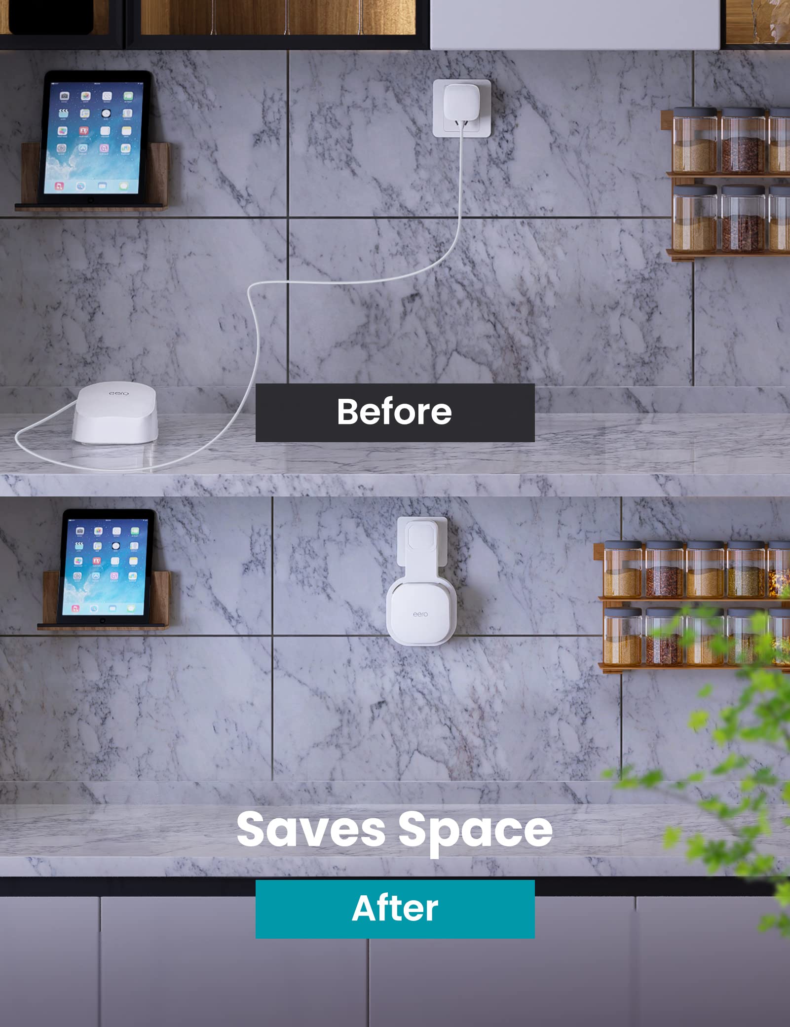 DG-Direct Wall Mount Holder for eero 6 and eero 6+ Router Mesh Wi-Fi System, No Messy Wires, The Outlet Wall Mount Holder for eero 6 Plus, Stand Bracket for eero 6 Extender Space Saving (2 Pack)