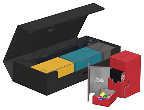 Ultimate Guard Superhive 550+, Deck Case for 550 Double-Sleeved TCG Cards, Black, Compatible with Boulders, Magnetic Closure & Microfiber Inner Lining