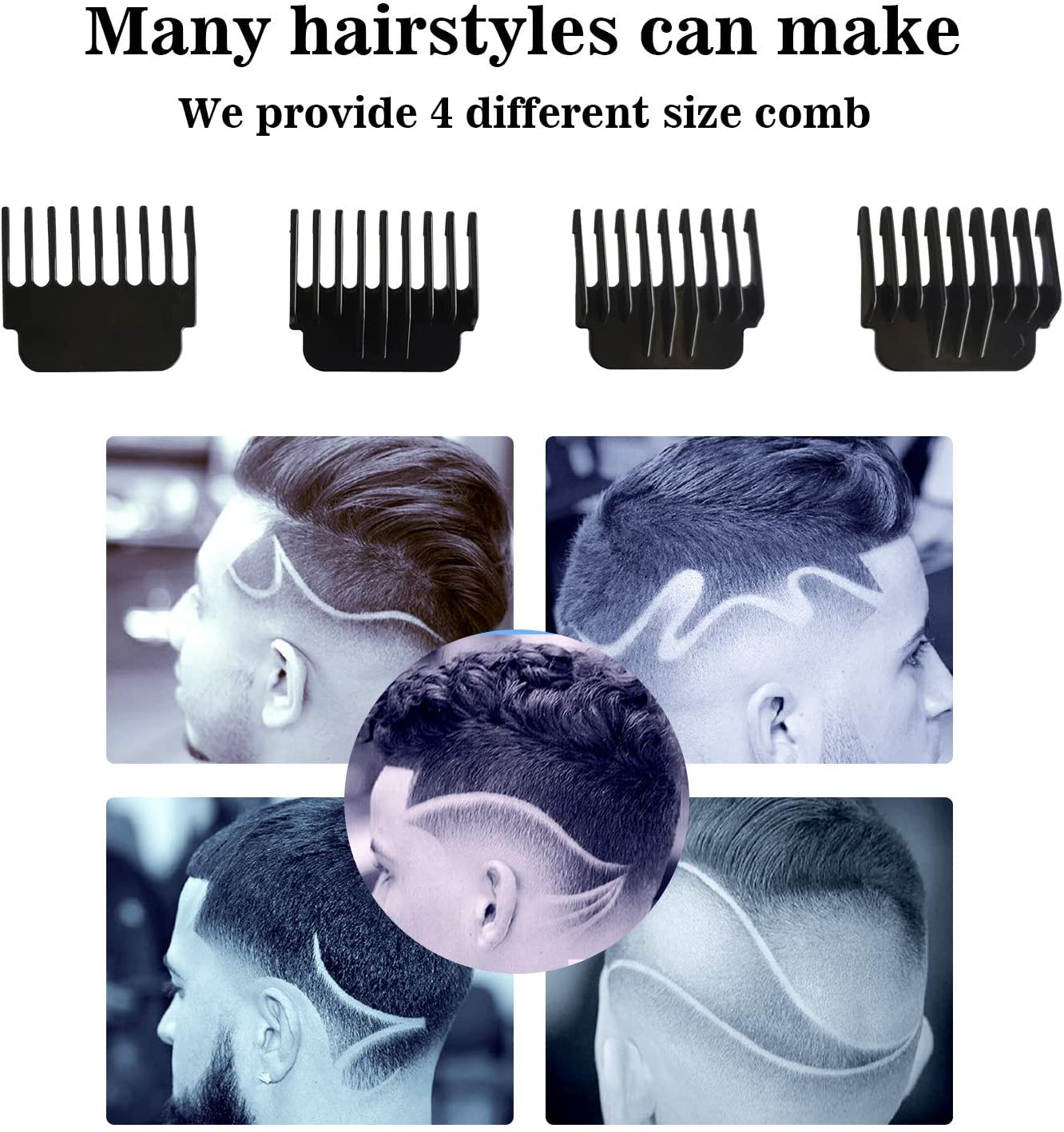 Professional Hair Trimmer For Men Rechargeable Cordless Barbers Clippers Set Zero Beard With Guide Combs Perfect Thanksgiving Christmas Gifts For Men