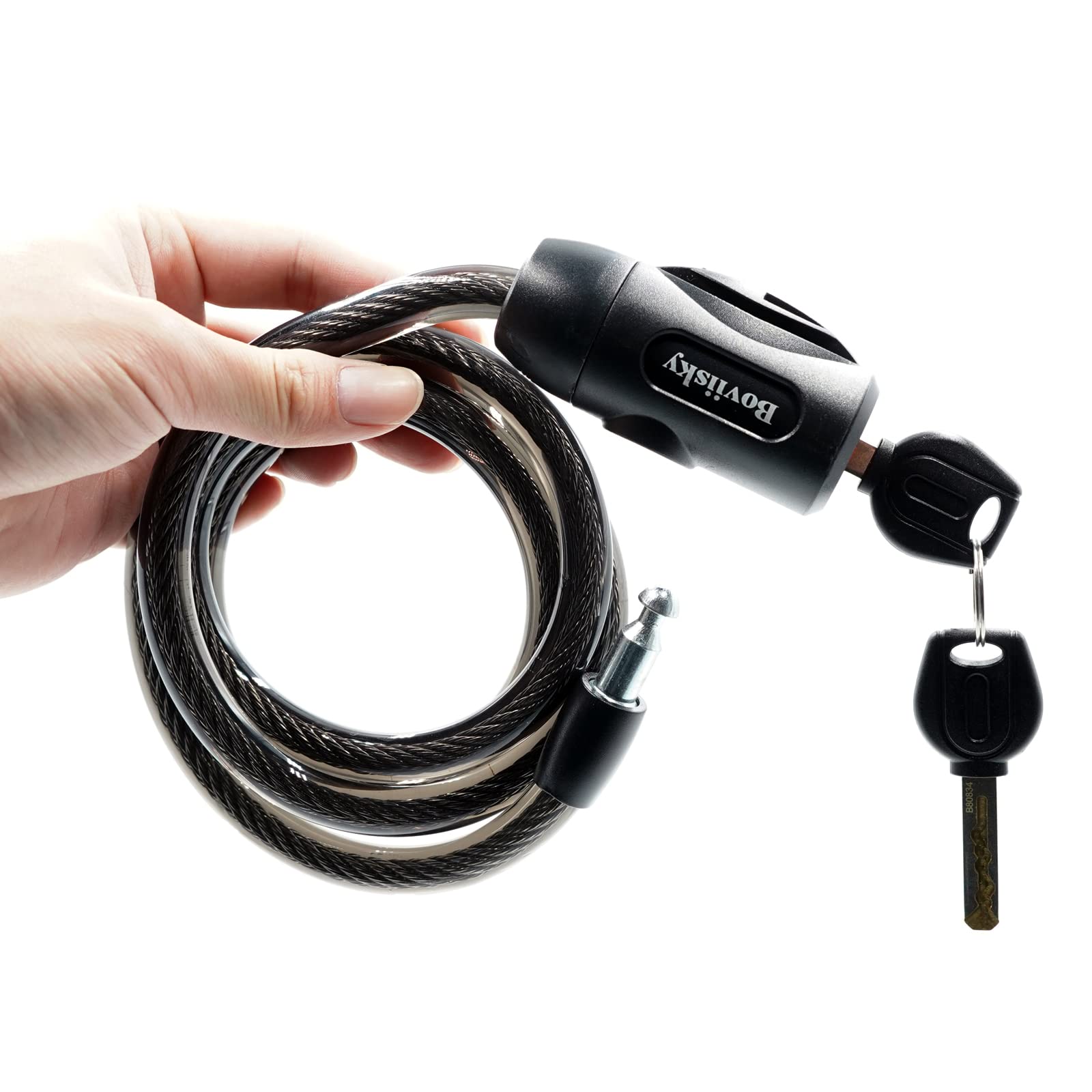 Boviisky Bike Cable Lock with Key, Heavy Duty Bicycle Lock, 4 Feet with Mounting Bracket,1/2 Inch Diameter.