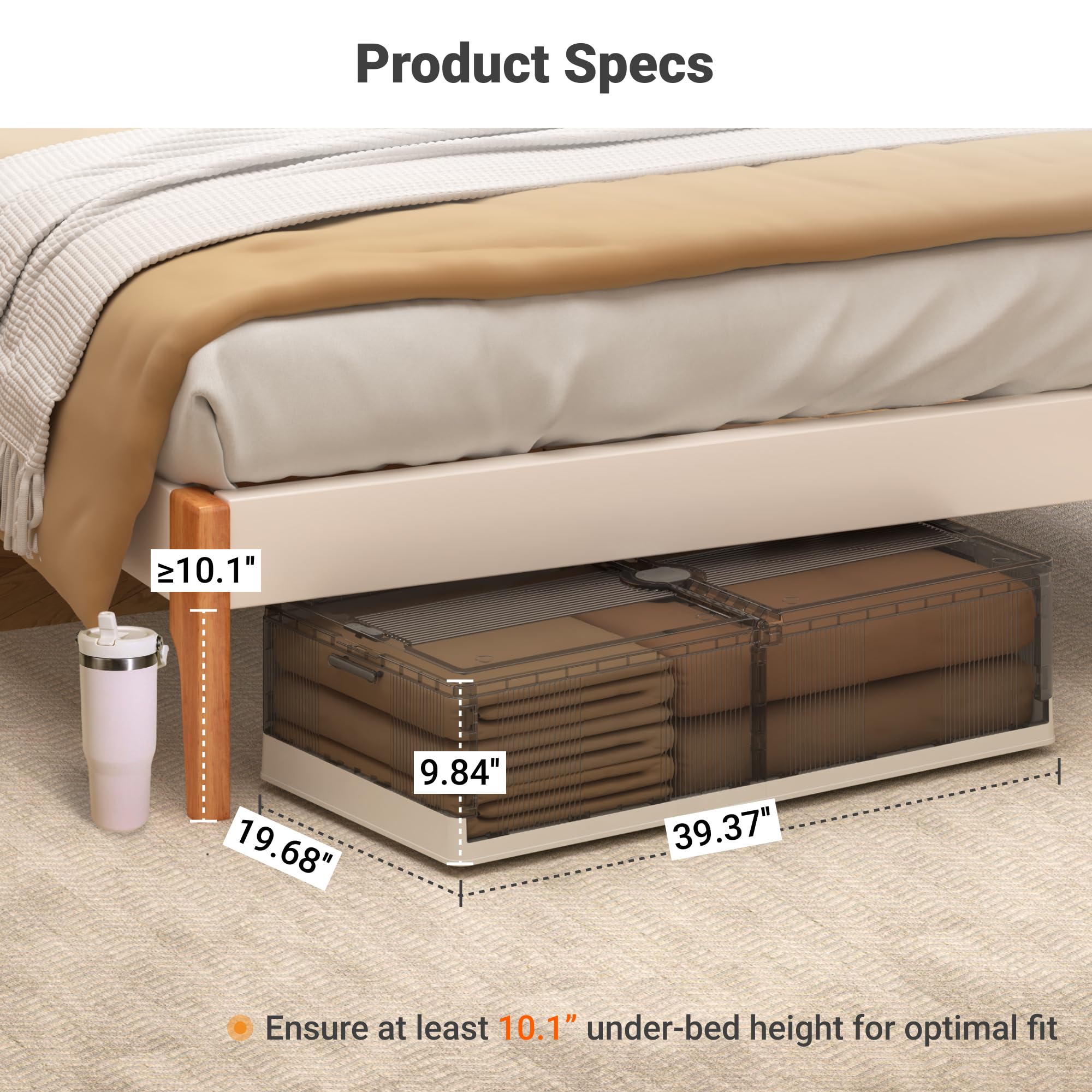 eShelf Under Bed Storage with Wheels, 3 Pack 27Gal Stackable Under Bed Storage Containers, Foldable Organizer Storage Bins with Lids, Collapsible Storage Drawers for Clothes, Bed Sheets, Shoes, Books