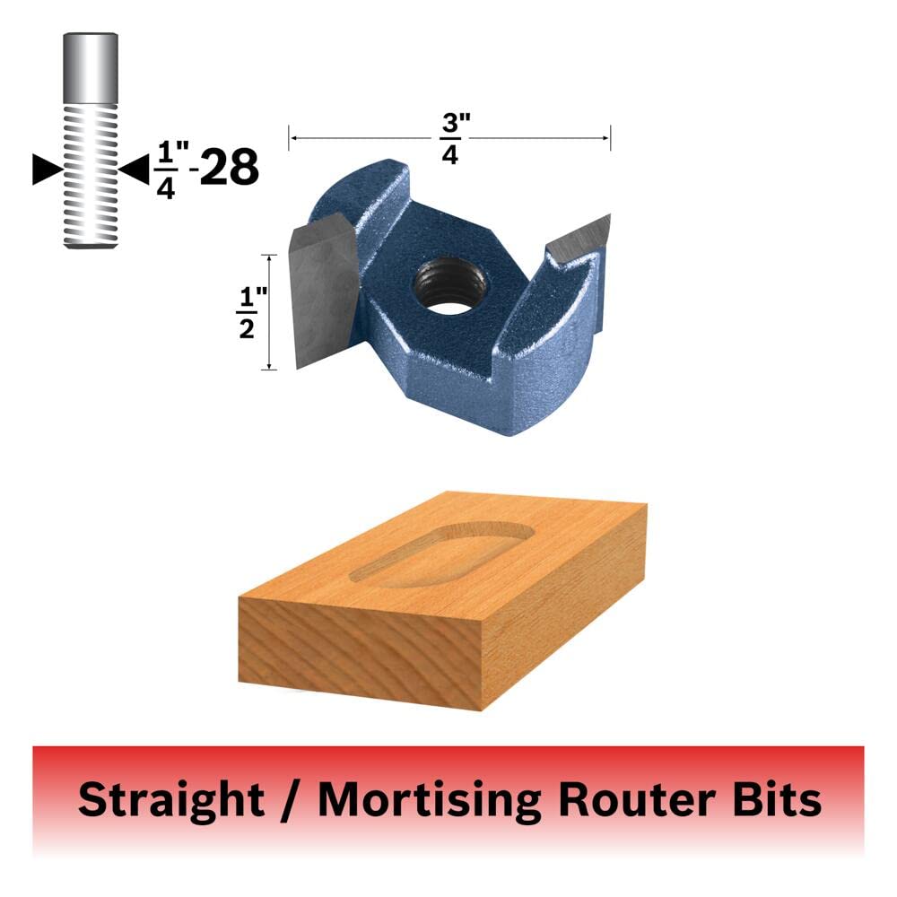 BOSCH 85634M 3/4 In. x 1/2 In. Carbide Tipped Lock Mortising Bit