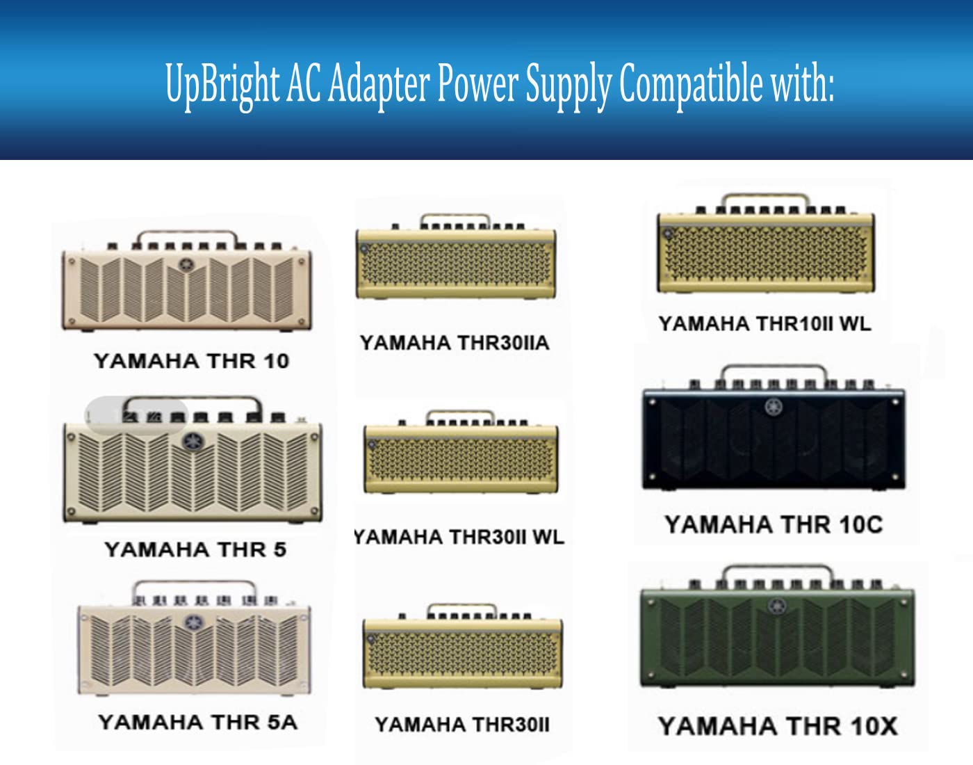 UpBright 15V AC/DC Adapter Compatible with Yamaha THR10 THR10C THR10X THR5 THR5A Modeling Combo THR10II THR30 II A THR30II WL Wireless Guitar Amplifier Amp THR30IIA Mini TSS-15 DTS Power Supply Cord