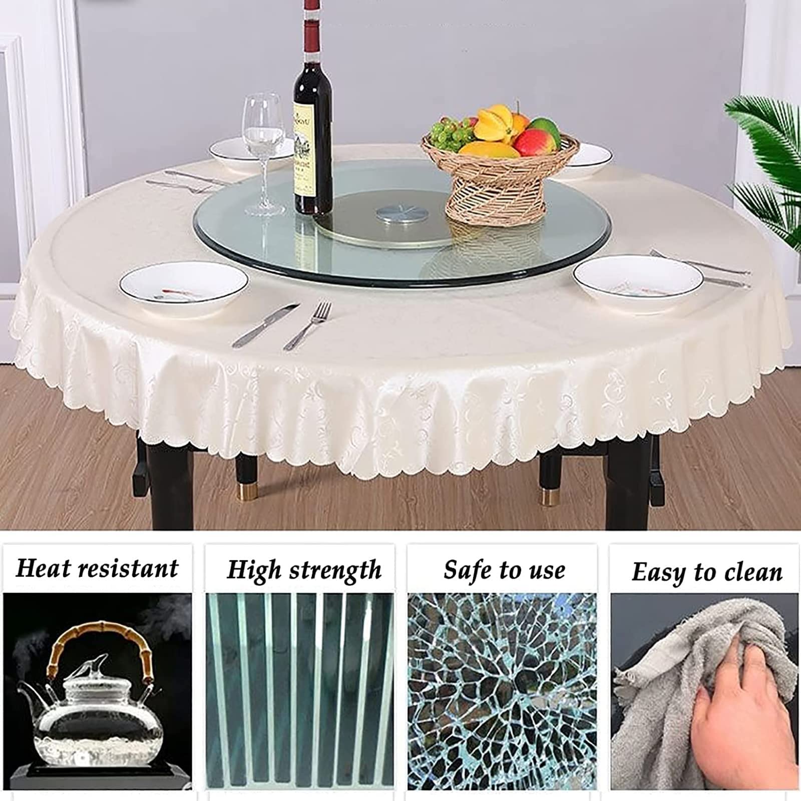 Contemporary Glass Lazy Susan Turntable - Transform Your Dining Experience - Perfect for Homes & Restaurants (Size : 23.6inch)
