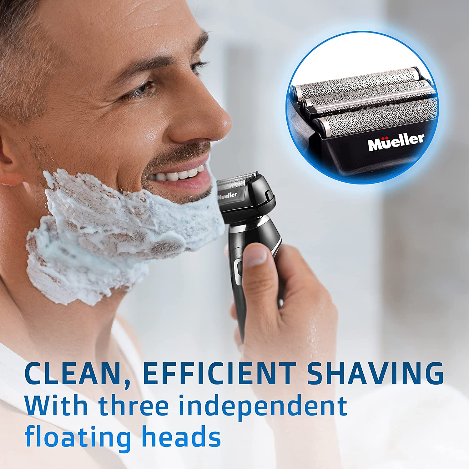 Electric Razor for Men, Wet/Dry, Rechargeable Shavers for Men, LED, 40,000 Cross-Cutting Actions/Min for Closest Shave, 5-Element Cutting System, Precision Trimmer