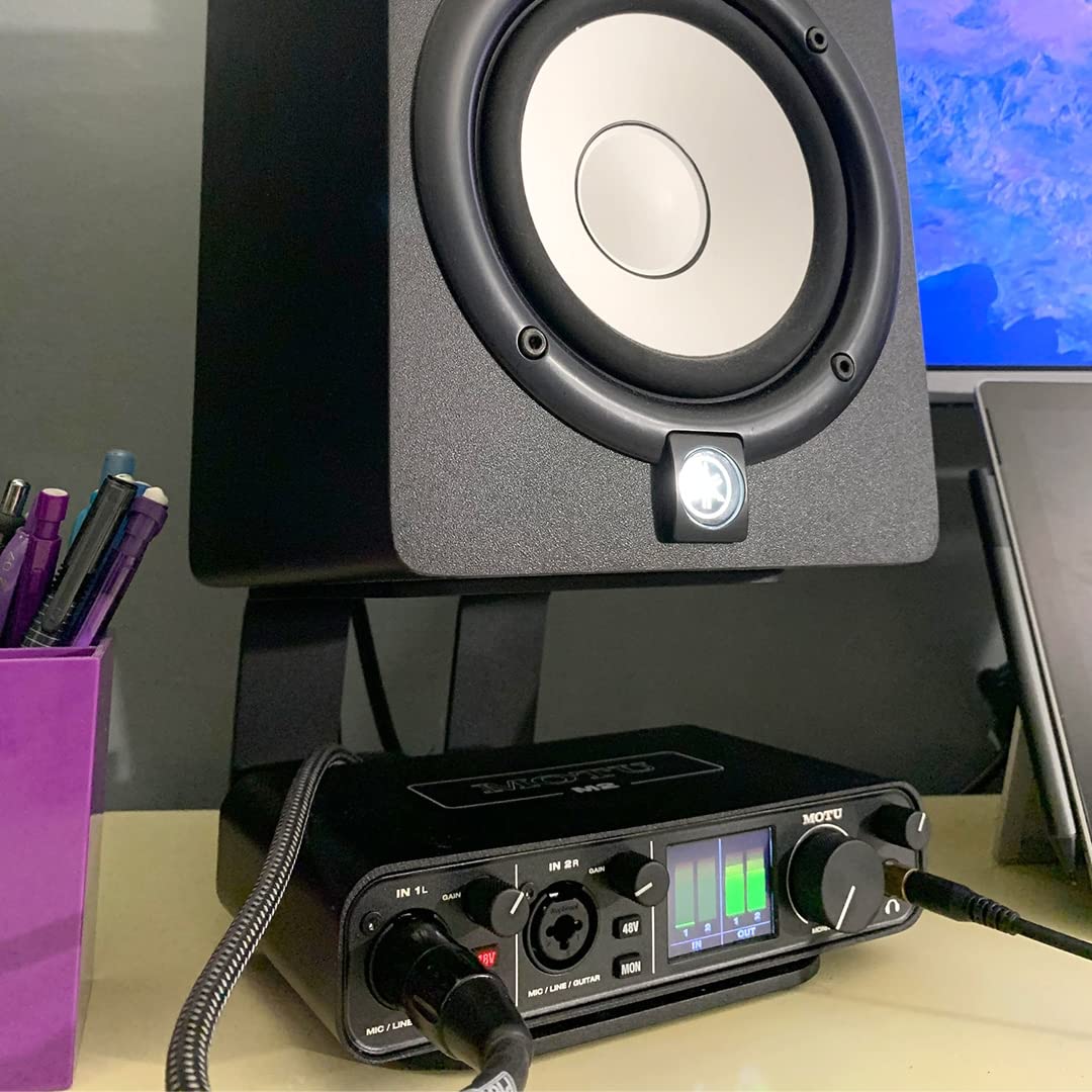 Soundrise PRO5 Studio Monitor Stands - Pair, Black, Desktop/Table, Heavy Duty, for Bookshelf Speakers, Sonos Play Five, Yamaha HS5 - Decouples, Dampens Vibration - Made in USA
