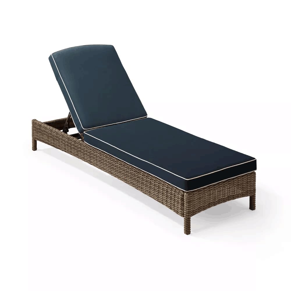 Folding Outdoor Patio Chaise Lounges Chairs, Palm Harbor Outdoor Wicker Chaise Lounge Chairs with Cushions and Adjustable Backrest