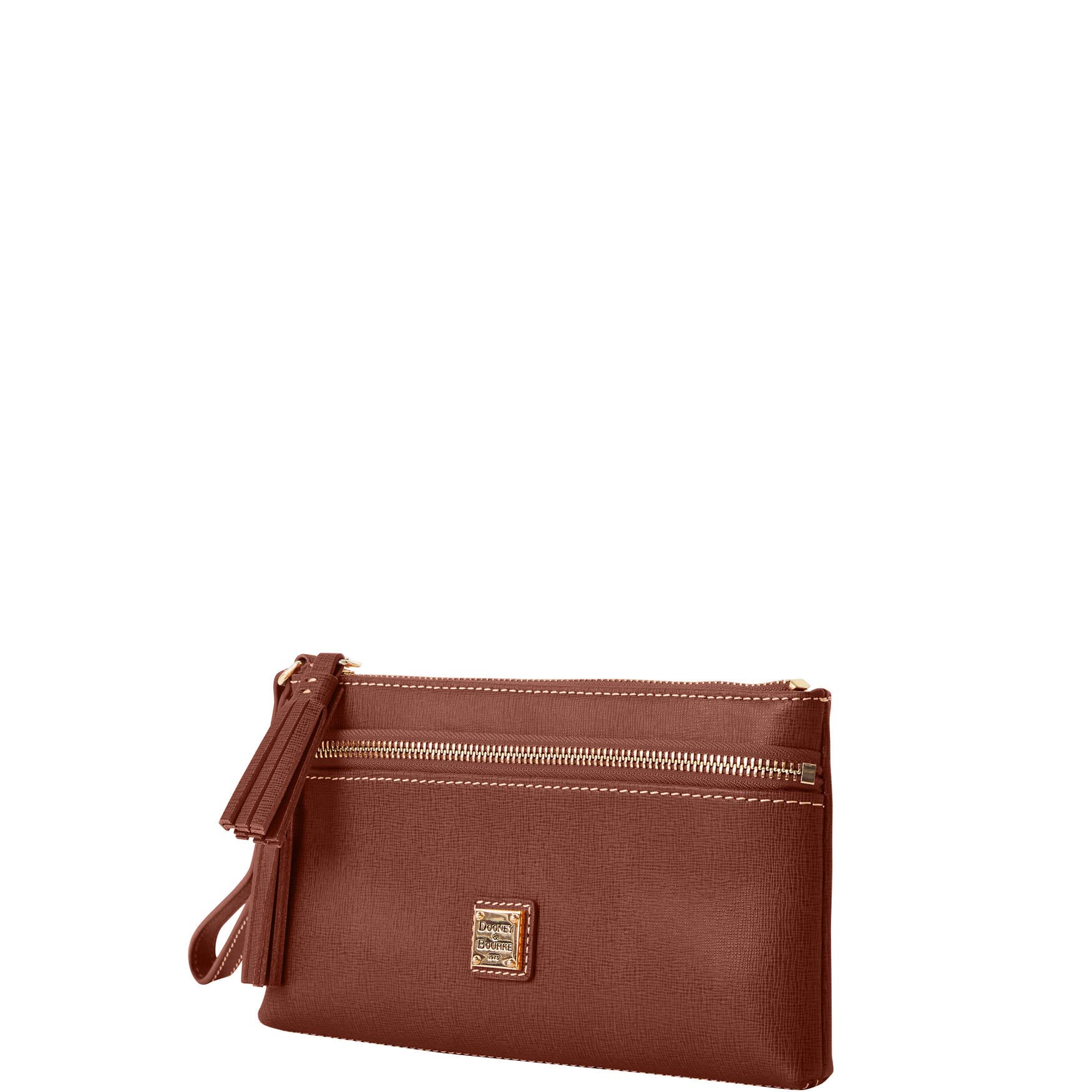 Dooney & Bourke Handbag, Saffiano Double Zip Wristlet - Amber