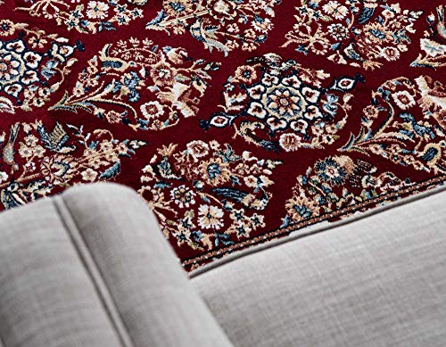 Unique Loom Narenj Collection Classic Traditional Textured Repeat Design Area Rug, 5' 0" x 8' 0", Burgundy/Tan