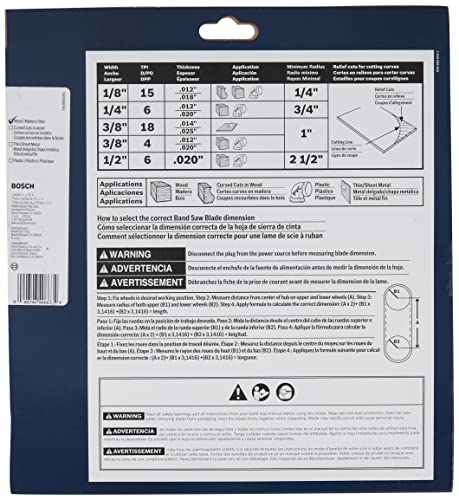 BOSCH BS9312-4F 93-1/2-Inch by 1/2-Inch by 4TPI Skip Wood Bandsaw Blade