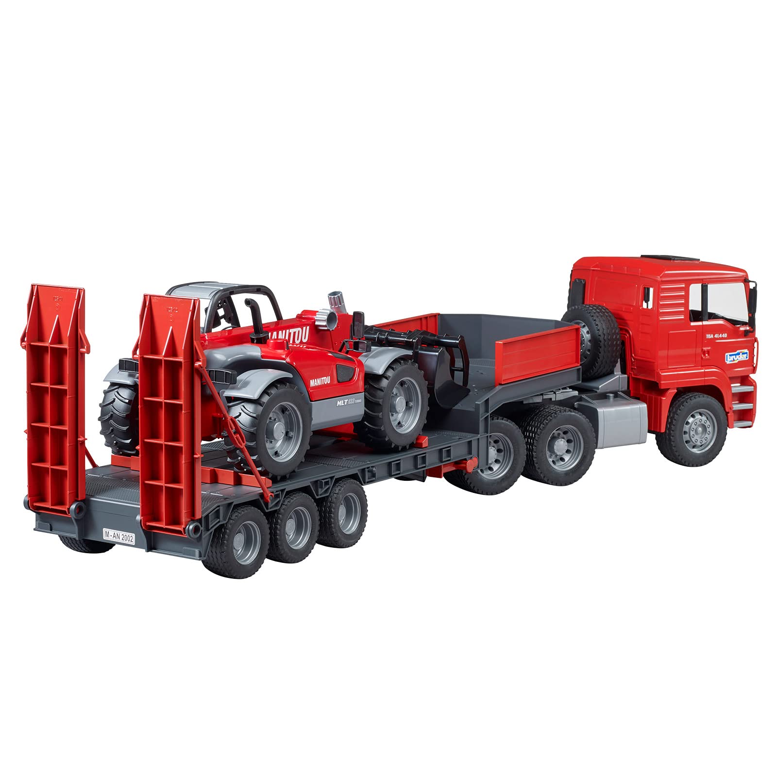 Bruder Toys Man TGA Low Loader Truck With JCB Backhoe Loader